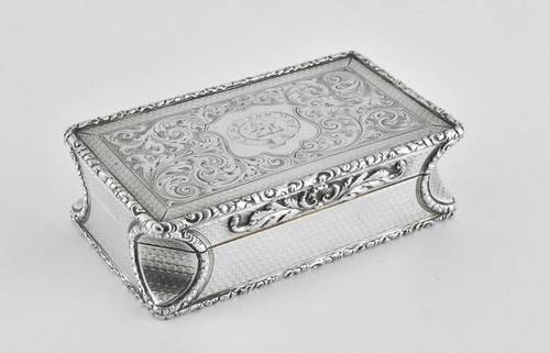 Antique William IV Solid Silver Large Snuff Box, (Nathaniel Mills, 1834 ...