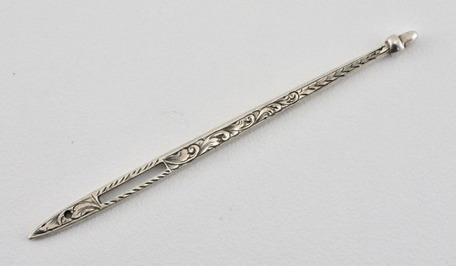 Rare Antique Victorian Solid Silver Bodkin Needle, c1865 | Landseer Lake