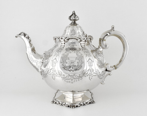 Antique English Victorian Solid Silver Tea pot, John Angel II, London ...