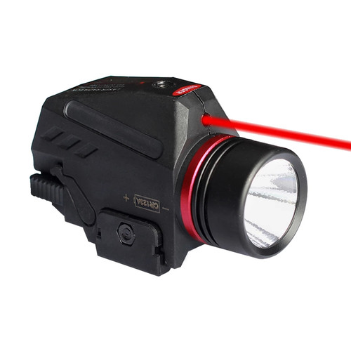 Lampara Con Laser Rojo C/Riel Picatinny | Valkiria Tactical