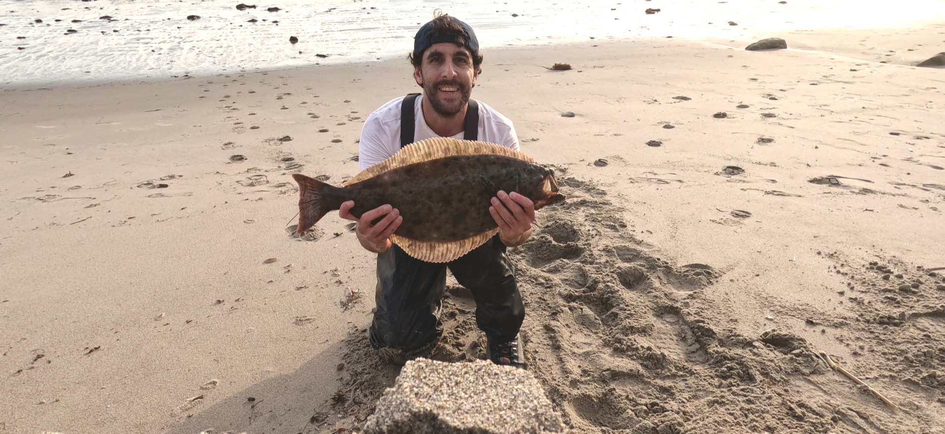 38" California Halibut - An Insane Day From Shore