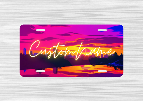 Sunset Design - Write Anything You want - License Plate | Lil Sky Creations