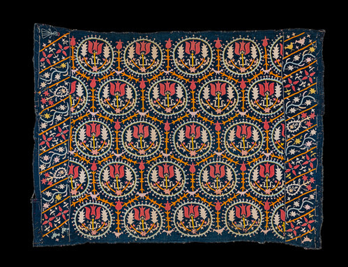 Antique Armenian Marash Tulip Embroidered Panel 2 | HyeAntiques