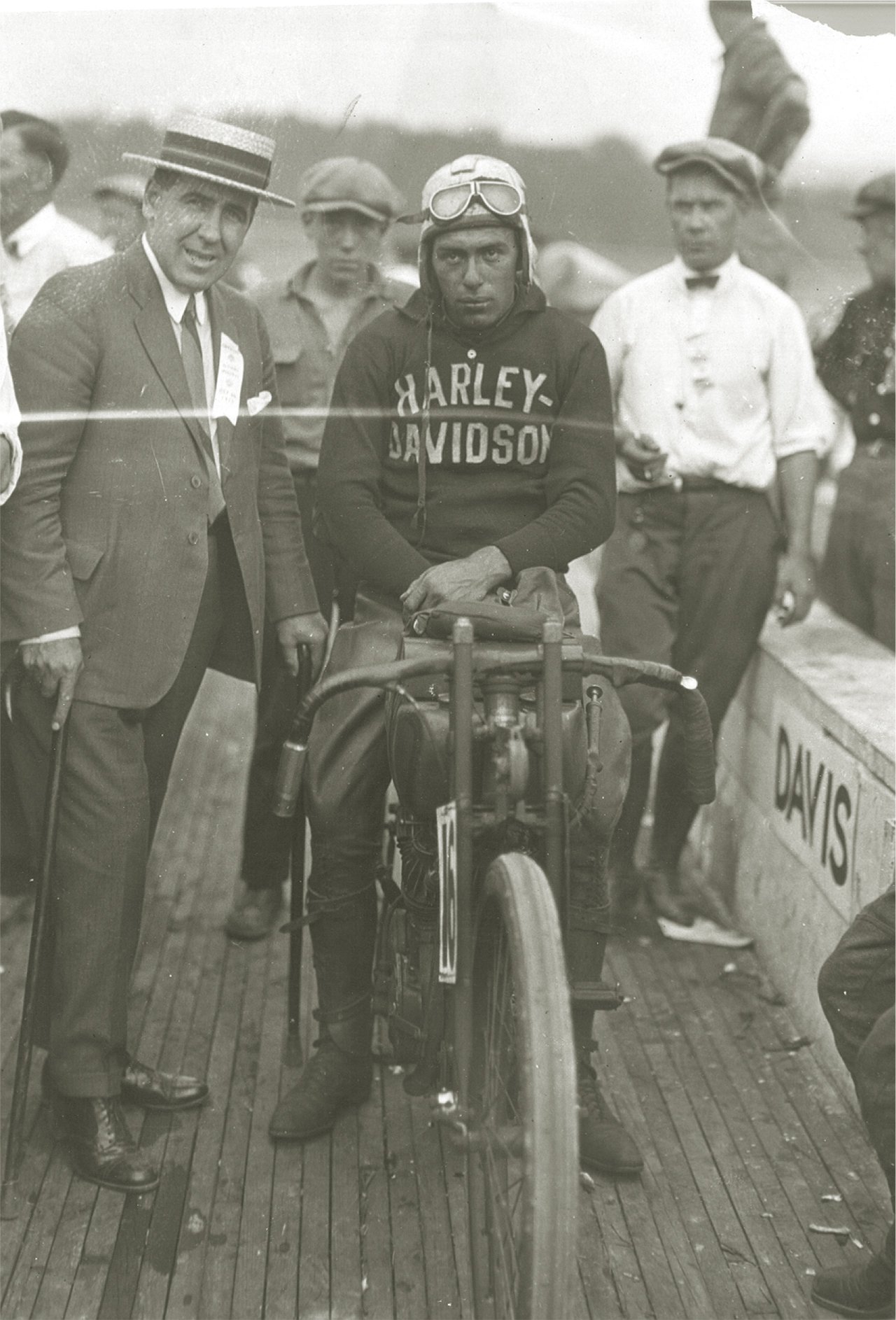 On a HARLEY-DAVIDSON, the speed land record set by Joe Petrali!