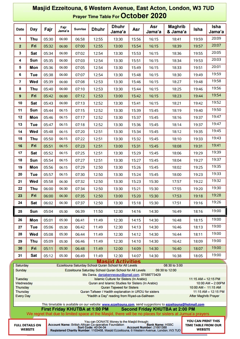 Prayer Times | website