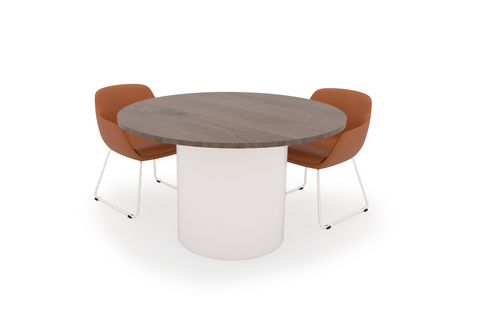 DRUM (WHITE) Round Meeting Table | Liv Office Furniture