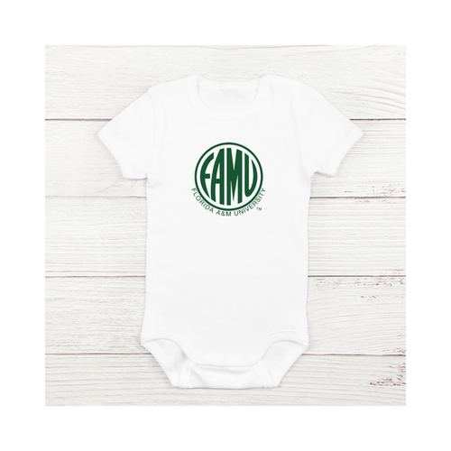FAMU Green Circle Logo Onesie® | Baby Rattler