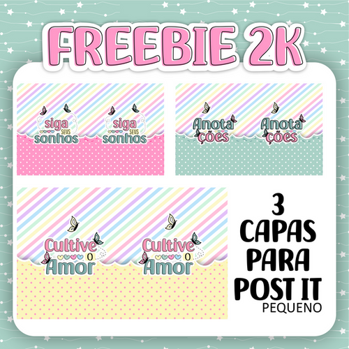 FREEBIE - Capas para Post it | Candy Design Doce