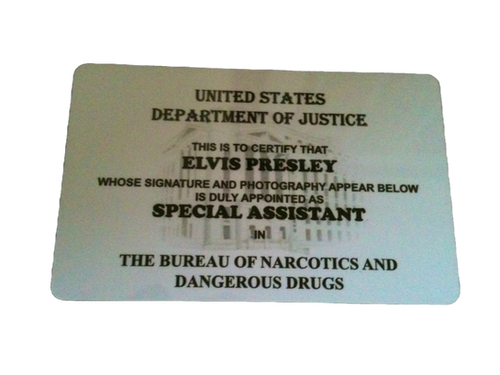 DEA ID Card's Presented to Elvis By President Nixon In 1970 | Hollywood ...