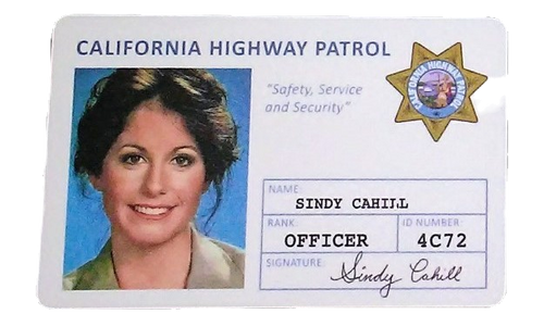 CHP 'Chip's' Officer "Sindy Cahill" Replica Prop ID Card Badge ...