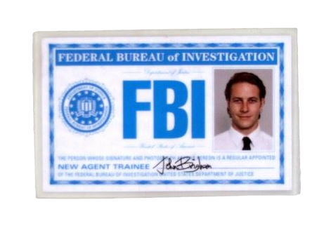 'Point Break' 2015 Johnny Utah (Luke Bracey) Screen Used, Hero FBI ID ...