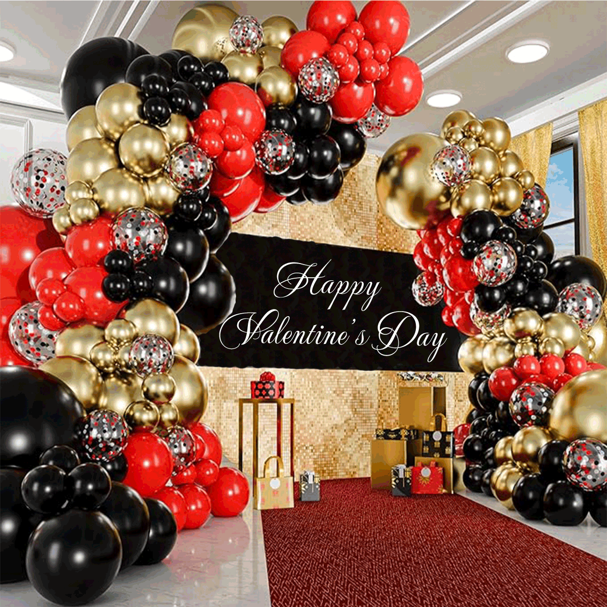 Red, Black, and Gold Ballon and Arch Kit | My Gifting at Template on ...
