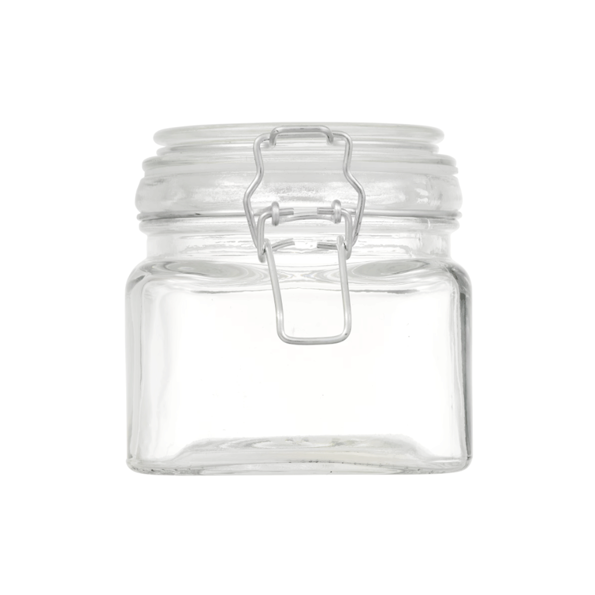 Square Glass Jar with Clasp Lids | templateinvitations