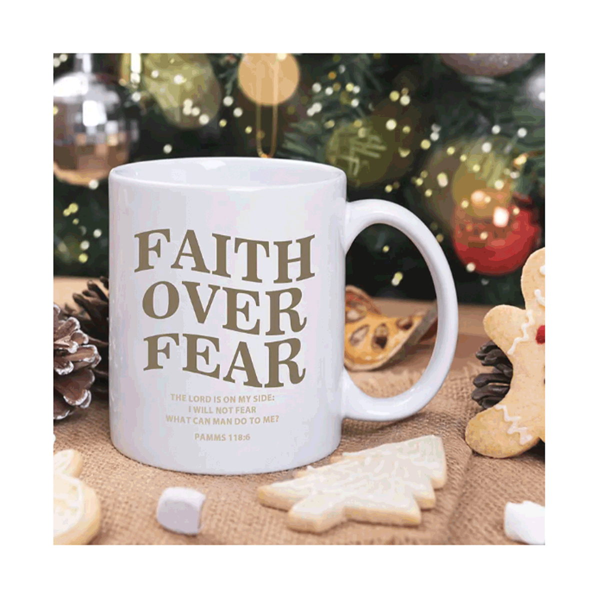 Faith Over Fear Mug | templateinvitations