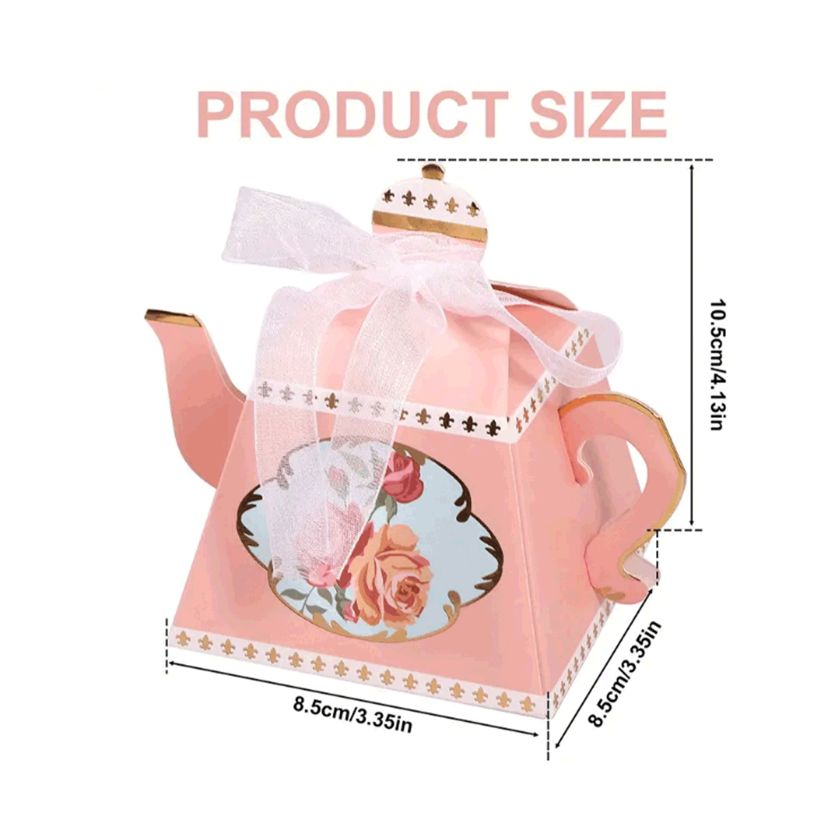 Vintage Floral Teapot Favour Box 10pc | templateinvitations