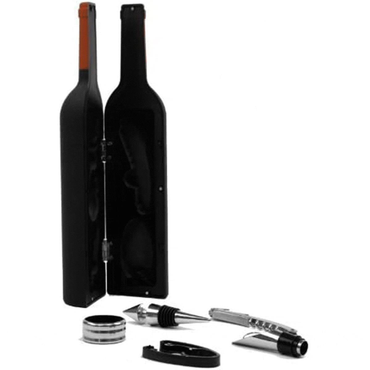 Wine Bottle Accessory Kit in Bottle-Shaped Case | templateinvitations