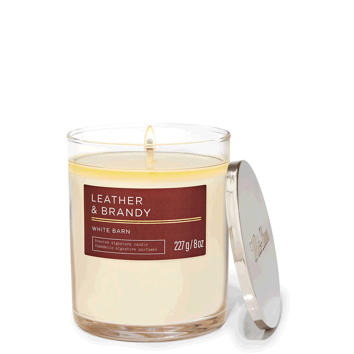 Bath and Body Works Leather and Brandy Single Wick Candle | templateinvitations