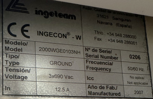 Control Cabinet Ground Gamesa G8X | iWESP