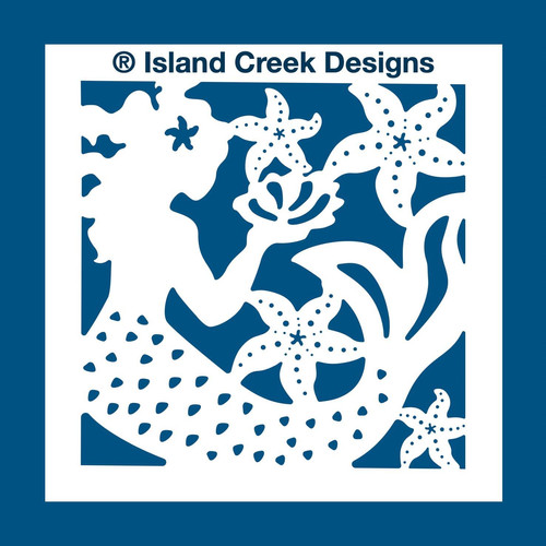 ® Mermaid with Scallop Shell & Starfish Gate Panel 31.5"x31.5" 3/4 ...