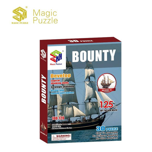 Magic Puzzle Bounty Tall Ship 3D Puzzle DIY 125 Pcs Model B468-18 ...