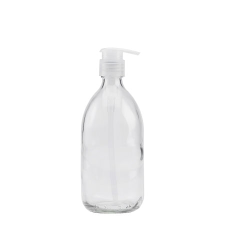 Glass bottle - pump - 500 ml - clear | Simply Eco
