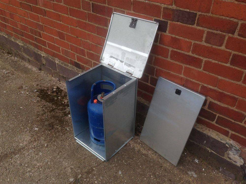 Galvanised steel 7 kg gas bottle storage container | ASA Metal Products
