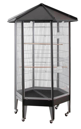 61818 HQ Hexagonal Aviary 32" Diameter x 71" | HQ Cages