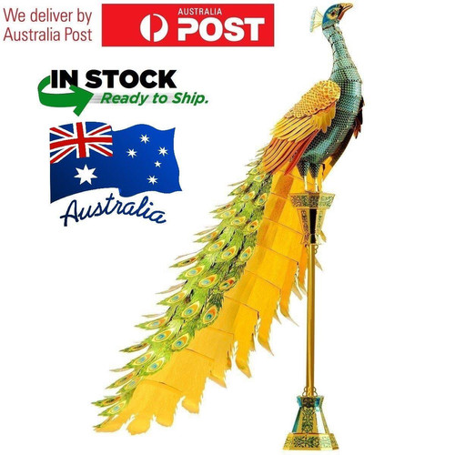 ICONX Metal Earth 3D - Peacock Stainless Steel Model DIY Full Colour ...
