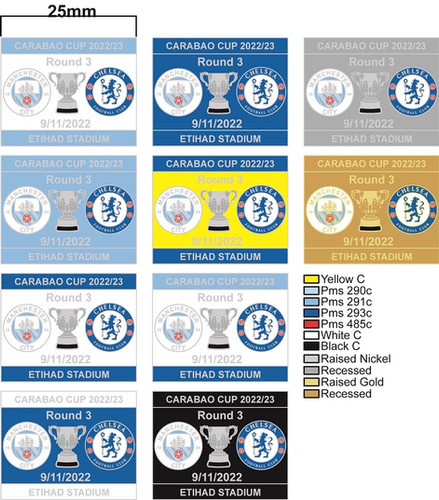 Man City v Chelsea - Carabao Cup 2022/23 Round 3 | FOOTBALL-PINS-BADGES