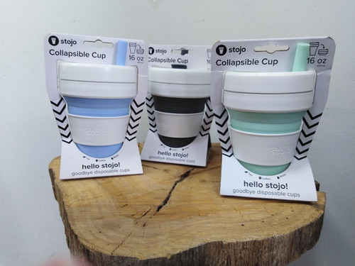 Stojo - Collapsible Silicone Cup with Straw - 470 mls | Simply Eco