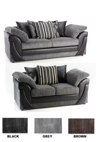LUSH 3&2 SOFAS - BLACK/GREY | B&W BEDS