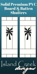 ® PALM TREE Cutout Shutters 40"Hx15"W Premium Solid White PVC w/ UV ...