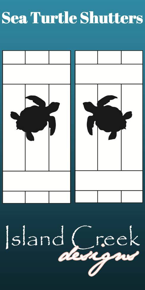 ® SEA TURTLE Cutout Shutters 40"Hx15"W Premium Solid White PVC w/ UV ...