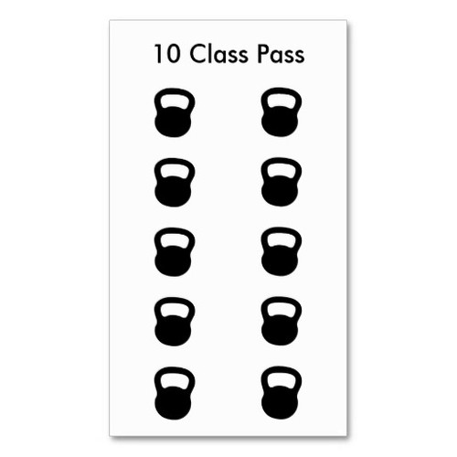 10 CLASS PUNCH CARD Use for ANY WEIGHT LIFTING, BOOTCAMP or YOGA class ...