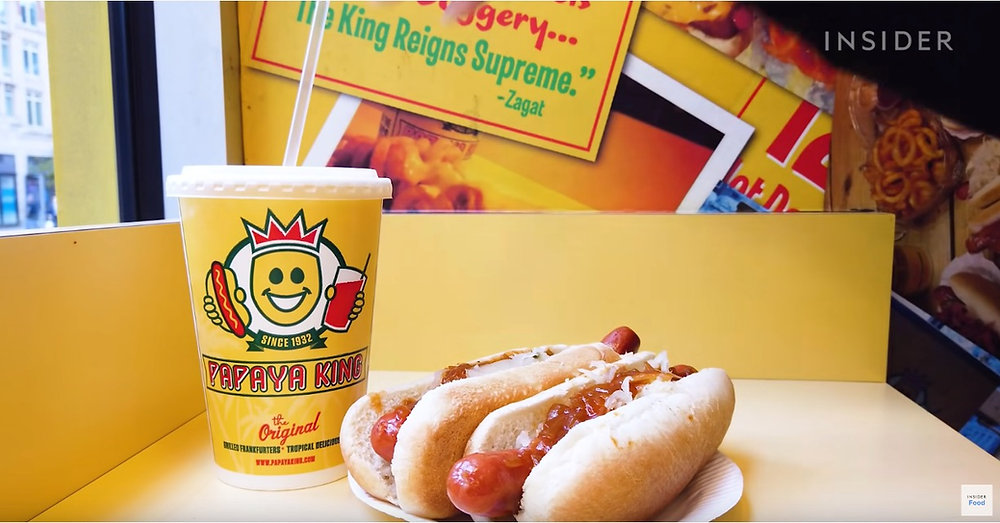 Papaya King's Hot Dog And Fruit Juice Combo