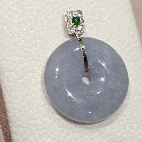 Lavender Donut Jadeite Pendant - Sabine | Jade Singapore