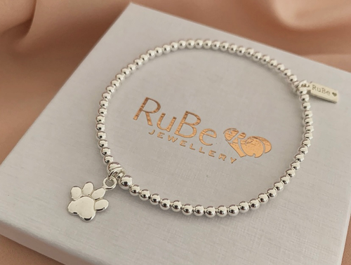 Sterling Silver Paw Print Bracelet | RuBe Jewellery