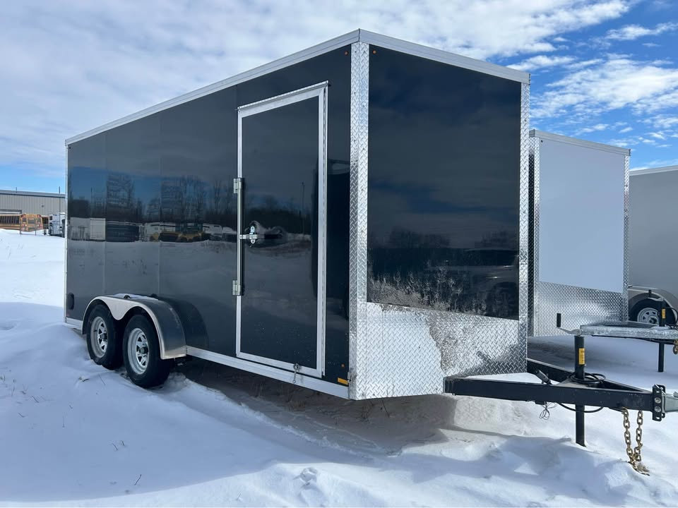 2026 7x16 V Nose Enclosed Trailer Black |Team Trailers