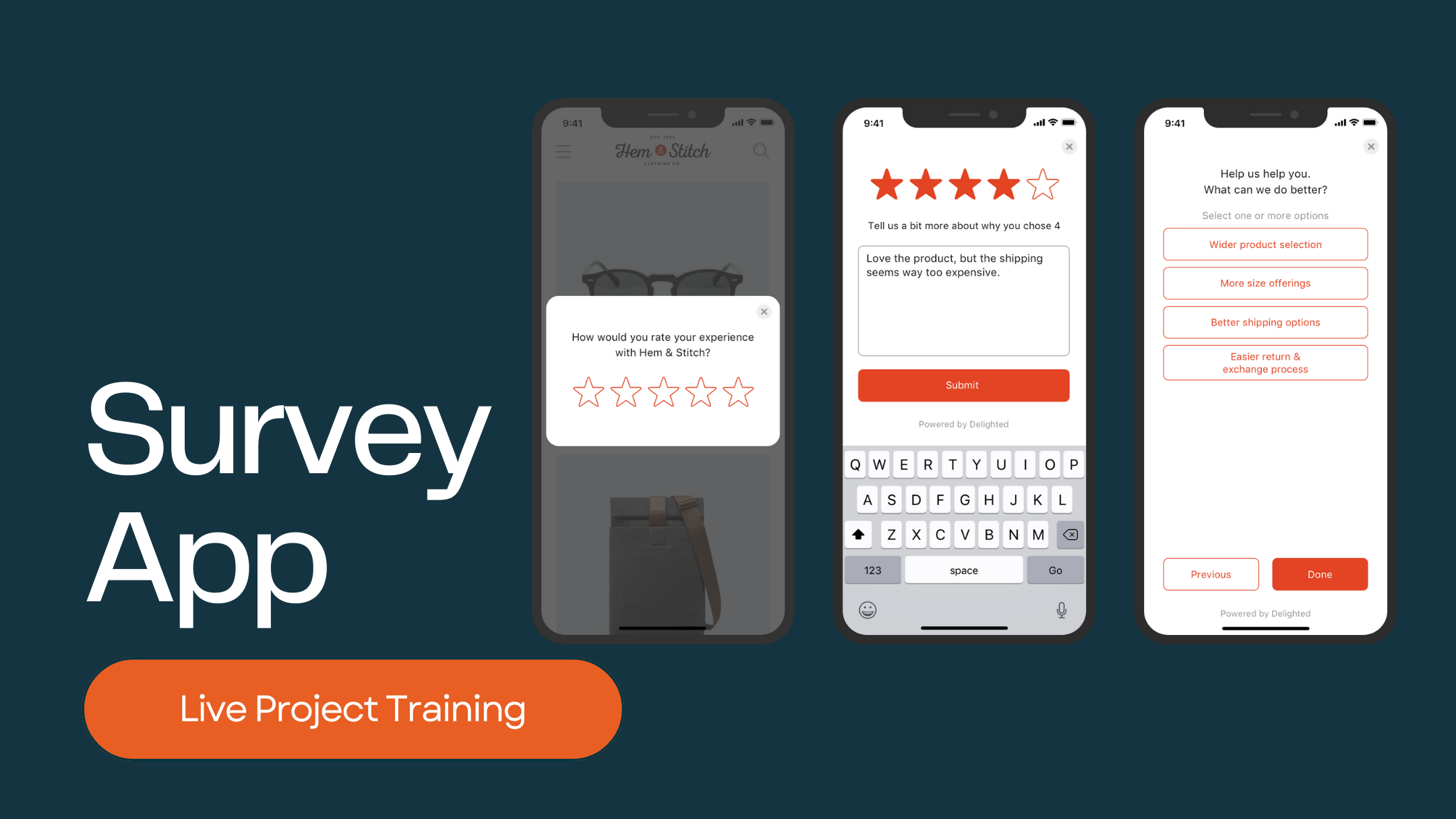Survey App | Live Project Training | Codersarts