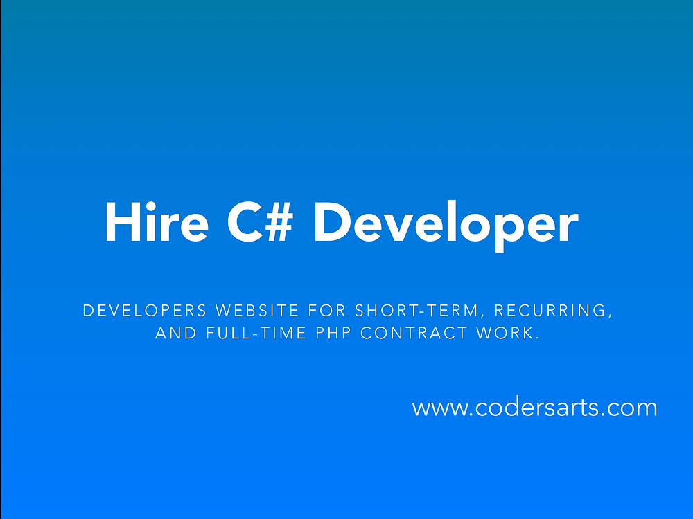 Hire the best C# Developers & Programmers