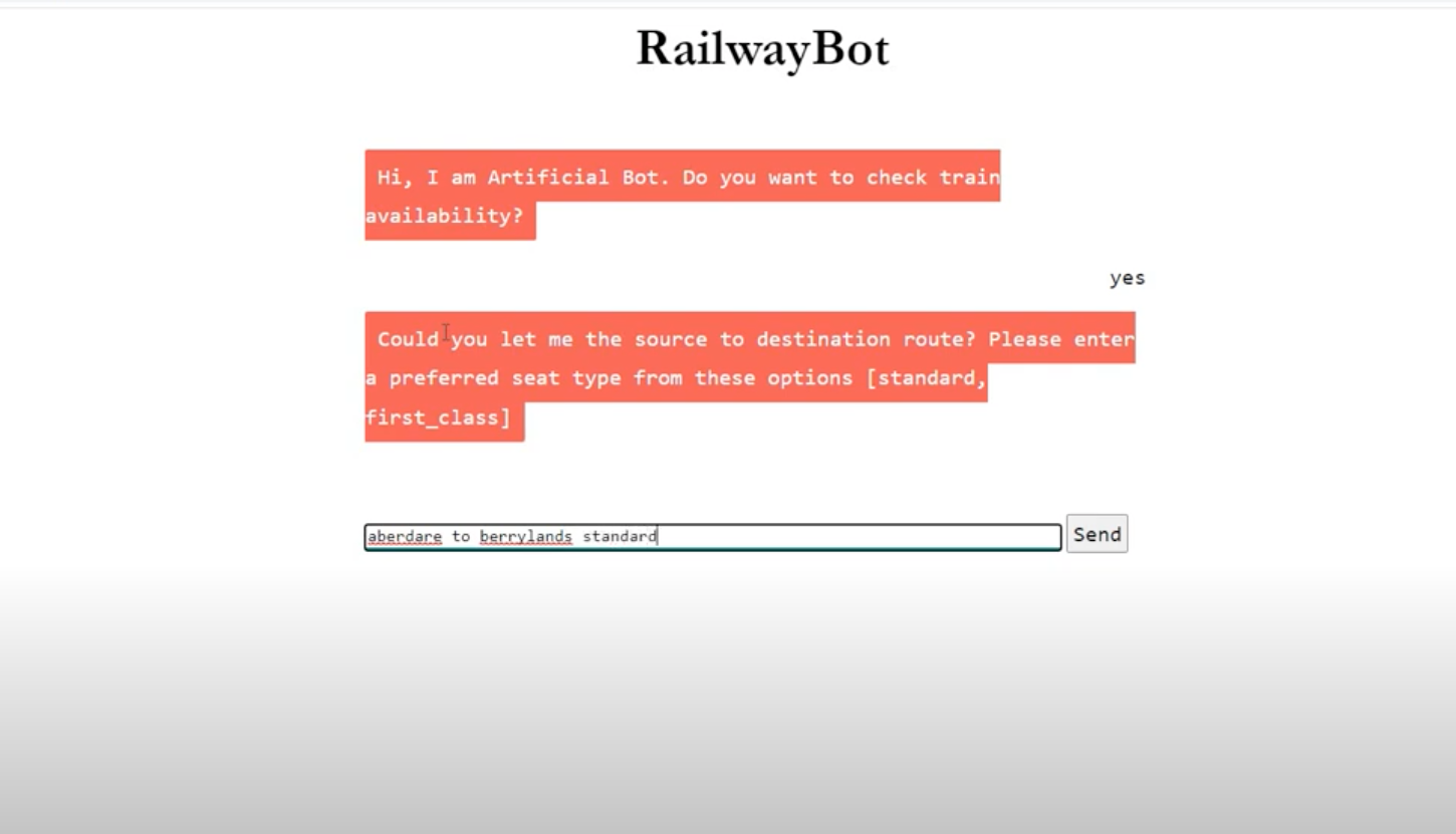 Railway Chatbot Customer Query Resolution and Cheapest Train ...