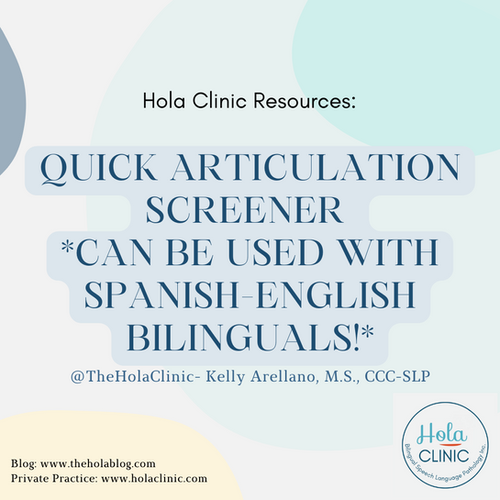 Quick Articulation & Syllable Shape Screener - For English or Spanish ...