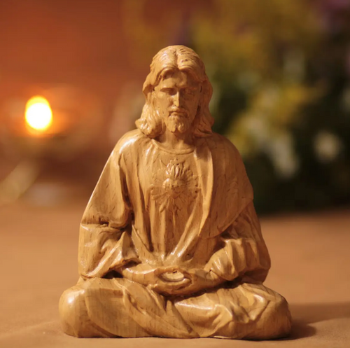 Jesus Christ Praying Small Statue - Resin Figurine | Holy Hats and Caps