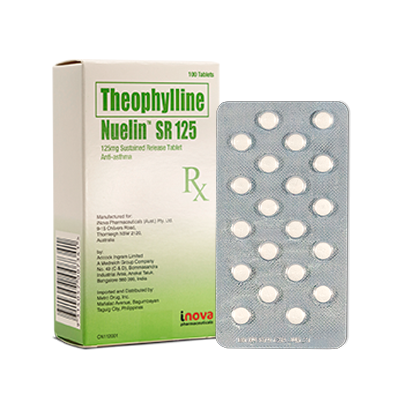 Nuelin Sustained-Release 125mg Tablet (Theophylline) (1 Tablet) | Pawkit