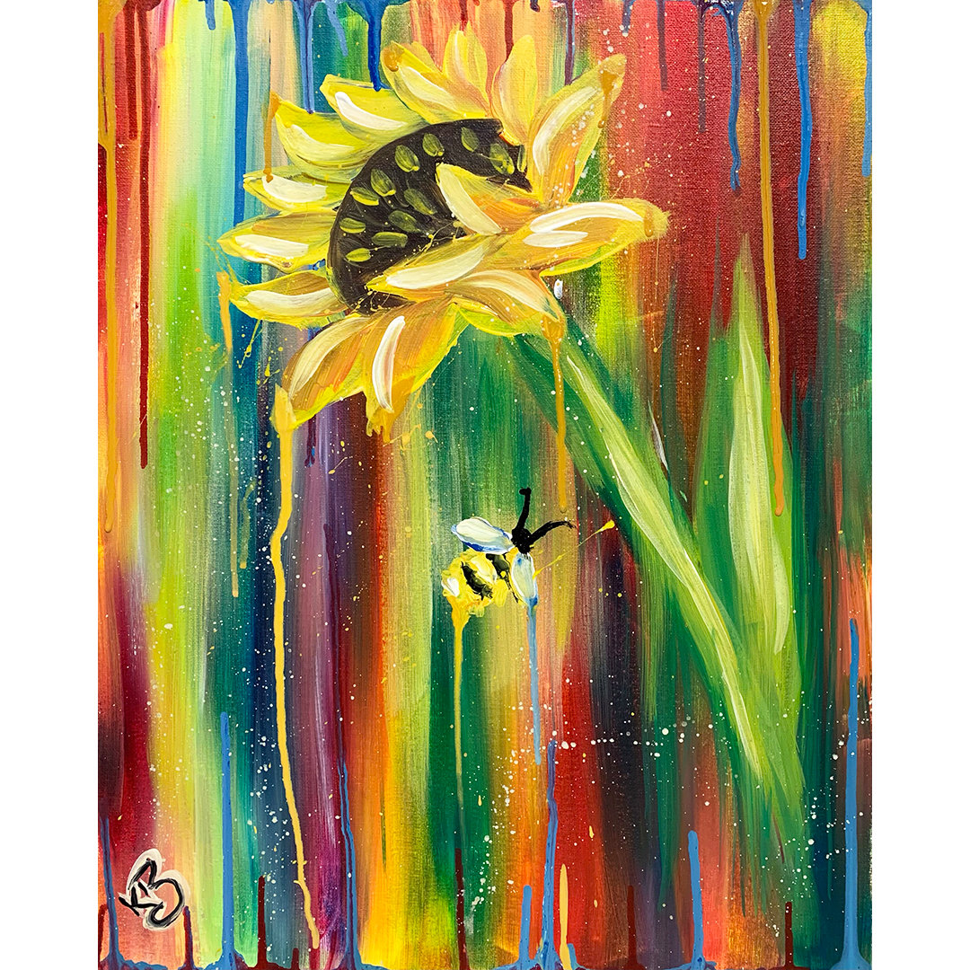 Rainbow Sunflower | Captured on Canvas