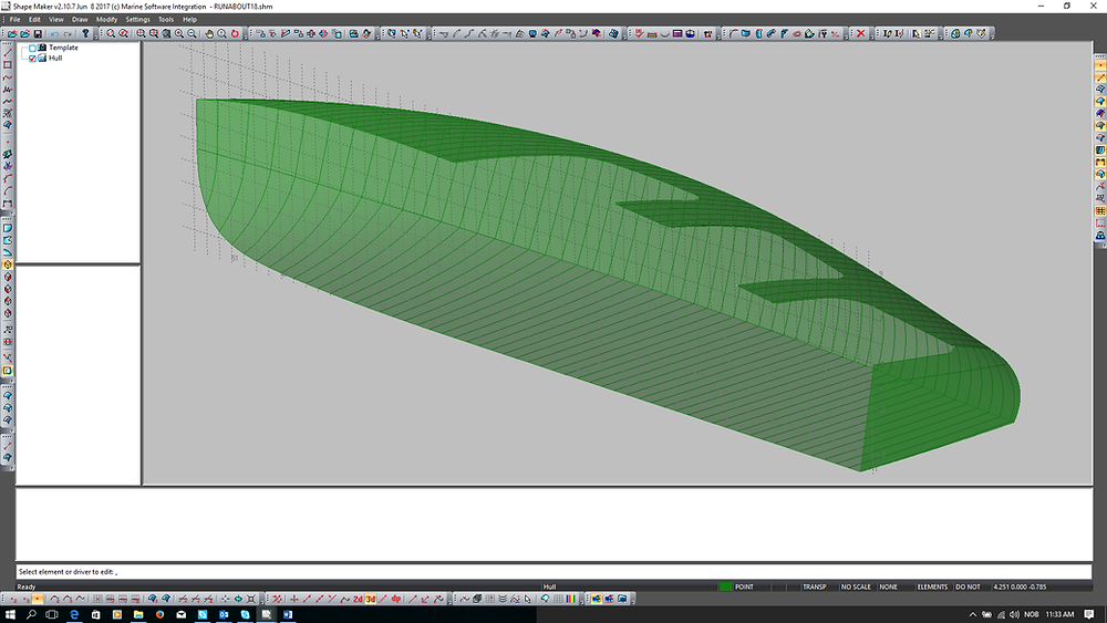 Topological model of the hull surface.