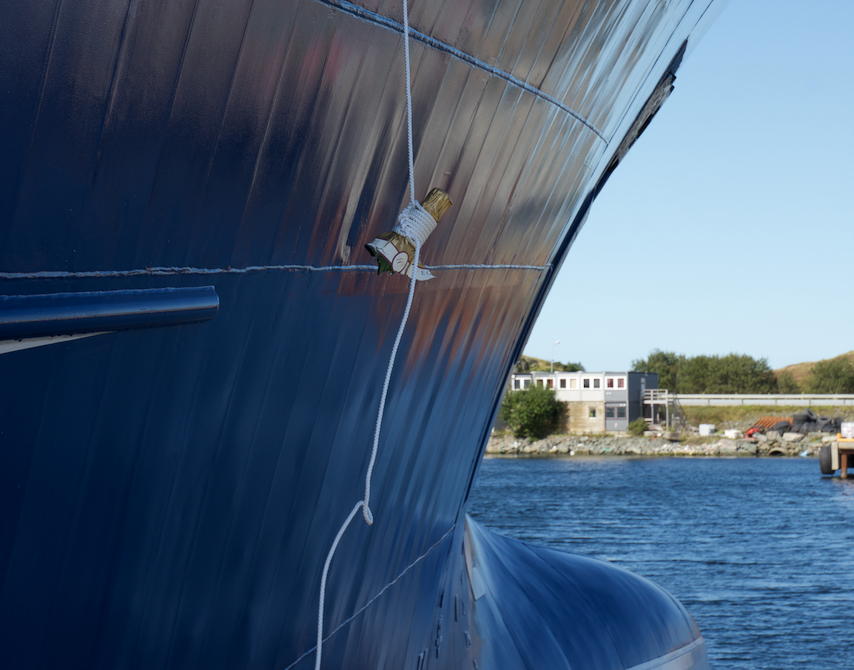 Fishing vessel hull shape modification.