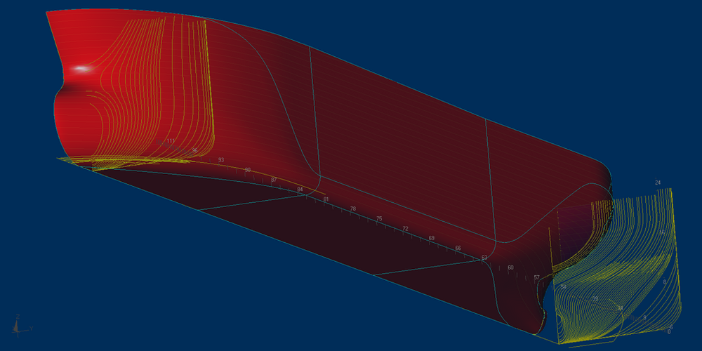 Ship hull shape reconstruction.
