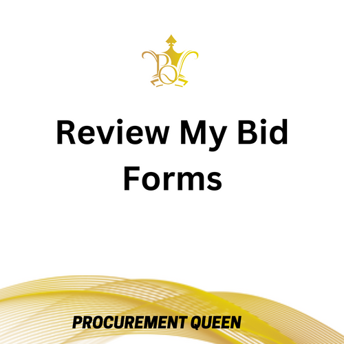 Review My Bid Forms | Procurement Queen