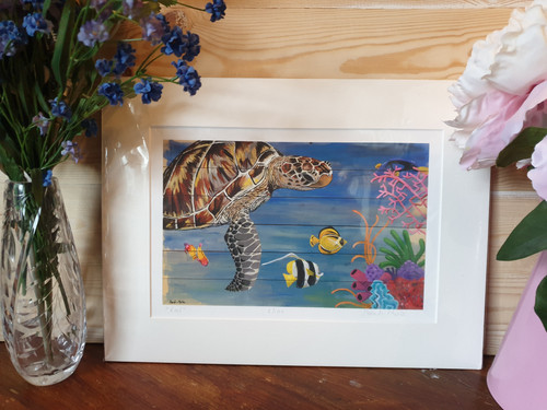 "Reef" Sea Turtle Print | Sunflower Artistry